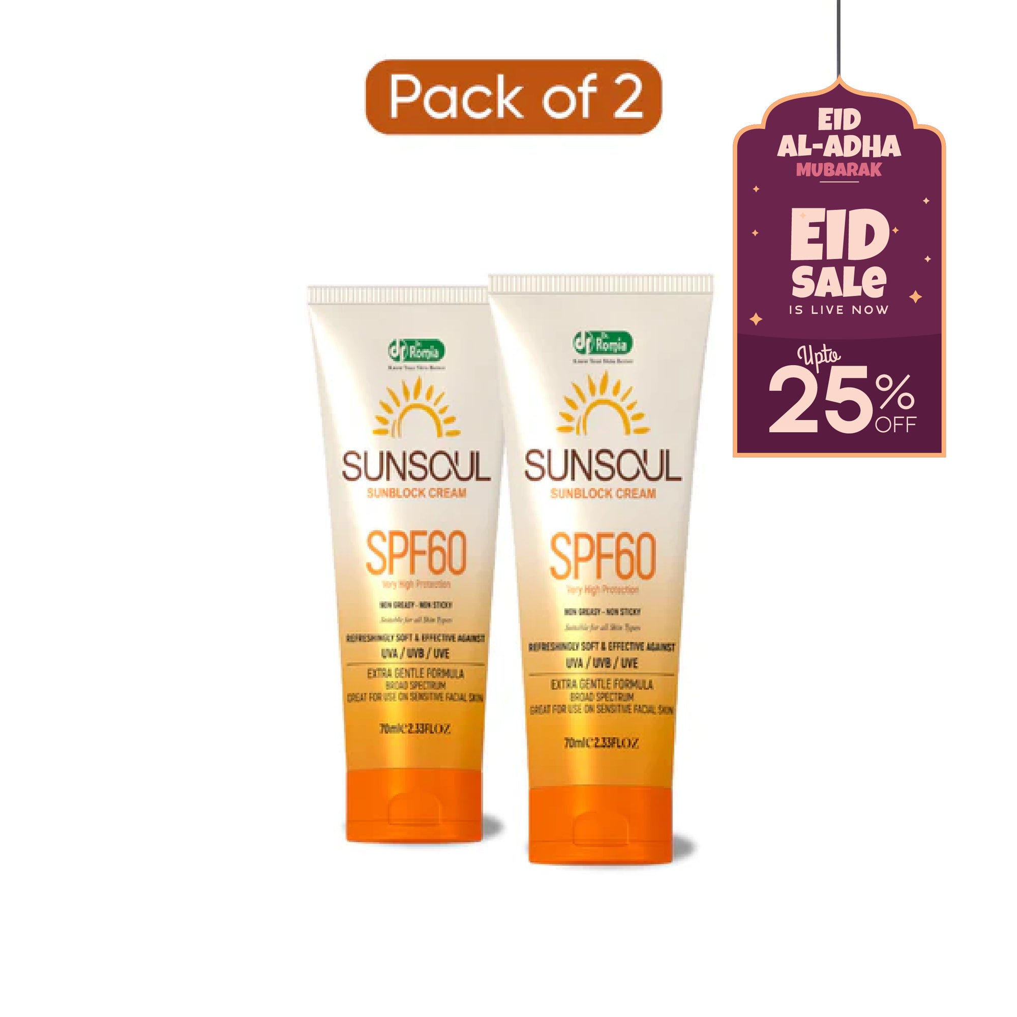 Sunsoul Sunblock | SPF 60; High Protection | Pack Of 2